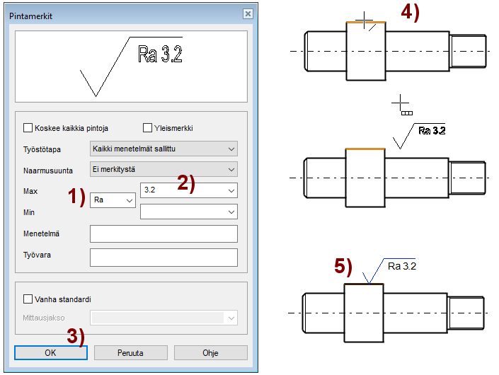 14. Lisää merkintöjä. Mm hitsi- ja pintamerkkejä
